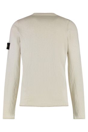 Stone Island Mens Cotton Blend Crew-Neck Sweater Sand Sweatshirts