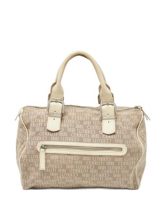 Cerruti sac &agrave; main en cuir verni pre-owned - Tons neutres
