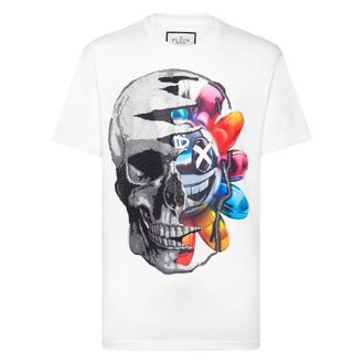 Philipp Plein T-shirt Rundhals SS Smile - - Tops - Herren - Wei&szlig; - 4XL