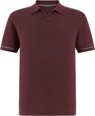 Boggi Milano Homme, Pulls, Rouge, Taille: L Polo en maille de cr&ecirc;pe de coton
