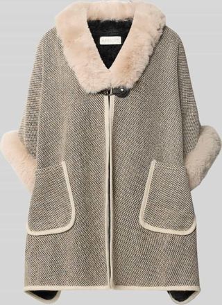 Apricot Relaxed Fit Poncho mit Kunstfell