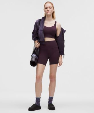 lululemon Short Align taille haute pour Femmes - 15 cm - Noir/Violet - Taille 10