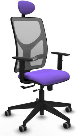 Piqueras y Crespo Gepolsterter Schreibtischstuhl mit 1D-Armen, h&ouml;henverstellbare Lendenwirbelst&uuml;tze und festes Kopfteil, ausgestattet mit Syncro/Traslack und Schneidesc