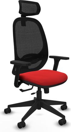 Piqueras y Crespo Intensiver Stuhl mit 3D-Armlehnen, h&ouml;henverstellbarer Lendenwirbelst&uuml;tze und h&ouml;henverstellbarem Kopfteil und Neigungsverstellung. Ausgestattet mit Syn