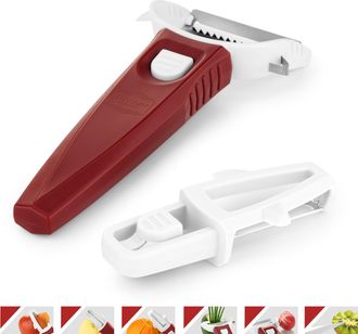 Börner Multi Peeler (3-in-1) - Julienne Schneider, Kartoffelschäler, Y-Schäler in Einem - Multifunktionaler Gemüseschäler - Schäler für schälen, schneiden, g