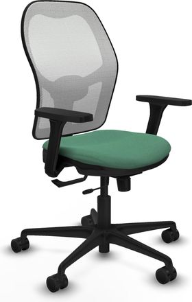 Piqueras y Crespo Gr&uuml;ner Drehstuhl mit 3D-Armen, h&ouml;henverstellbare Lendenwirbelst&uuml;tze, ausgestattet mit Syncro/Traslack und injiziertem Schaum. Mit Rollen von 65 mm Nyl