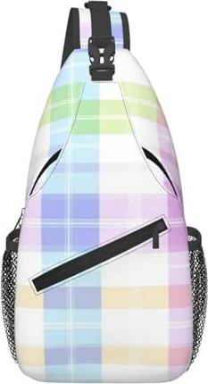 Generic Sac &agrave; bandouli&egrave;re couleur Buffalo Grid Gradient Sac &agrave; bandouli&egrave;re de voyage Sac &agrave; dos &agrave; bandouli&egrave;re pour homme Sac &agrave; dos de randonn&eacute;e