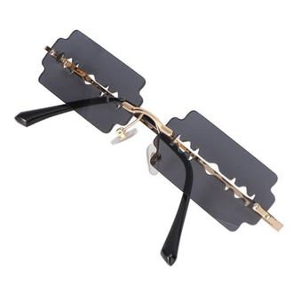 Beaupretty Lunettes de Soleil Creuses en M&eacute;tal Forme Rasoir Gris C1 Accessoire Photo F&ecirc;te Lunettes de Soleil pour Ext&eacute;rieur et D&eacute;guisement L&eacute;g&egrave;res et Portables