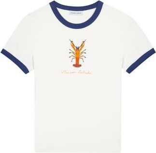 Maison Labiche T-shirt droit brod&eacute; Montherlant en coton biologique