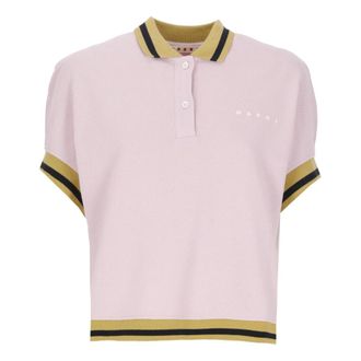 Marni Femme, Tops, Rose, Taille: 36 FR Polo piqu&eacute; &agrave; col ray&eacute;