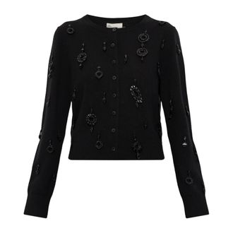 Tory Burch Cardigan mit schimmernden Pailletten - - Knitwear - Damen - Schwarzk - S