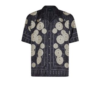 John Richmond Kurz&auml;rmeliges Hemd mit ornamentalem Motiv - - Shirts - Herren - Schwarzk - S