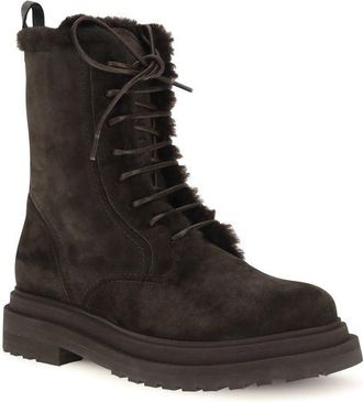 Brunello Cucinelli Lace-Up Calf Leather Boot - Black