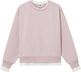 B+ab sweat superposé à col ras du cou - Rose