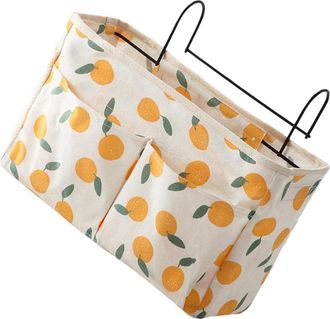 BESPORTBLE MAGICLULU Nachttisch Organizer H&auml;ngetasche aus Baumwolle mit Zitronenmuster Nagelfreier H&auml;ngekorb f&uuml;r Studentenwohnheime Multifunktionale Aufbewahrung