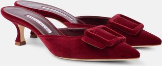 Manolo Blahnik Mules Maysale 50 aus Samt