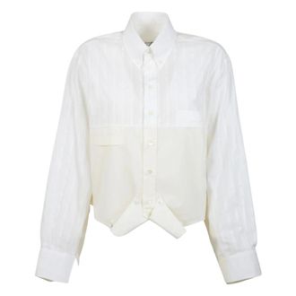 Maison Margiela Femme, Blouses et Chemises, Blanc, Taille: 40 FR Chemise D&eacute;structur&eacute;e Assembl&eacute;e