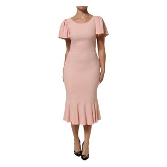 Dolce & Gabbana Etuikleid in Midil&auml;nge - - Dresses - Damen - Rosa - XS