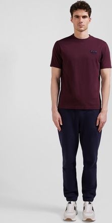 Eden Park T-shirt Manches Courtes Bordeaux Embl&egrave;me Tissu Cravate Coupe Regular