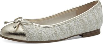 Marco Tozzi Damen Ballerinas mit Schleife Vegan, Mehrfarbig (Ivory Multi), 39 EU