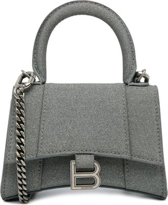 Balenciaga Hobo Bags - Mini Glitter Hourglass Satchel - Gr. unisize - in Grau - für Damen