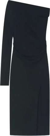 &Aacute;eron Sophia one-sleeve split midi dress - Schwarz