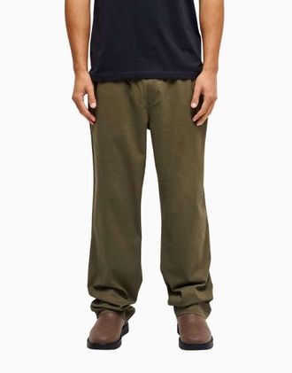 Quiksilver Taxer - Pantalon cargo classique en serg&eacute; &eacute;lastique - Marron-Brown