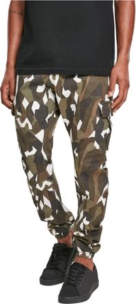 Urban Classics Herren Geometric Camo Stretch Twill Cargo Pants Hose, per Pack Mehrfarbig (Wood camo 00396), W(Herstellergröße: 34)