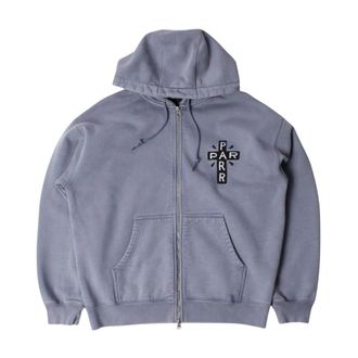 by Parra A Cross To Bear Zip Kapuzenpullover - - Sweatshirts & Hoodies - Herren - Blau - M