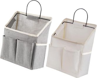 DOITOOL 2 Stück Faltbare Wand aufbewahrungstaschen aus Atmungsaktivem Stoff Stabiler Hängeorganizer mit Großen Fächern für Küche Schlafzimmer und Büro zur Pra