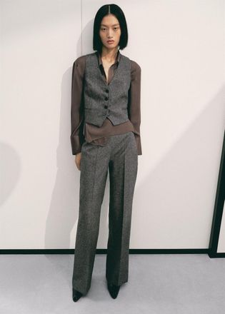 Mango Gilet laine jaspée gris - Femme - XXS - MANGO