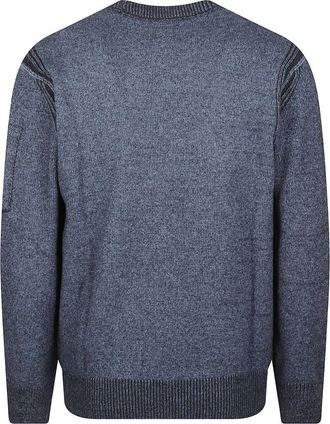 C.P. Company Ribbed Crew Neck Sweater - Navy