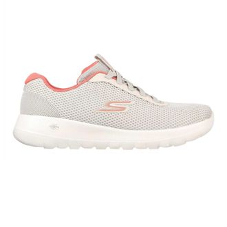 Skechers Go Walk Joy Colour Pop Sneaker f&uuml;r Damen, Netzmaterial (Naturwei&szlig;/Pink)