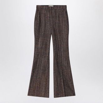 Fendi Rostfarbene Wolle und Alpaka-Hose