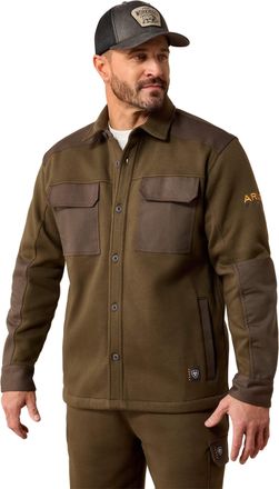 Ariat Mens Rebar Workman Duracanvas Shirt Jacket Long Sleeve in Earth, Size 2X-Large, by Ariat
