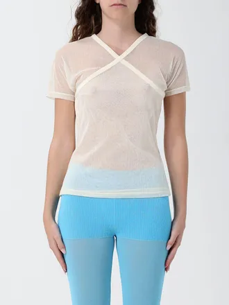 Paloma Wool Transparentes Slim-Fit-Top aus Baumwollmischung mit V-Ausschnitt
