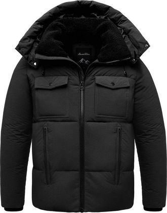 Amaci & Sons Winterjacke RENTON Winterjacke Herren Gefütterte Winter Jacke für Männer mit Kapuze