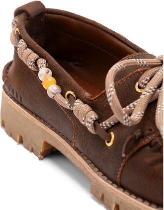 Golden Goose Waxed Calf Leather Boat Shoe - Brown