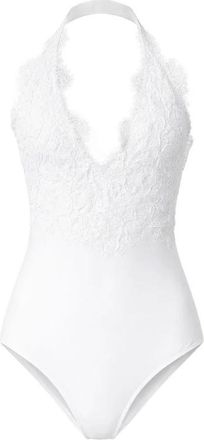 Ermanno Scervino Femme, Maillots de bain, Blanc, Taille: 42 FR Maillot de bain avec d&eacute;tails en dentelle