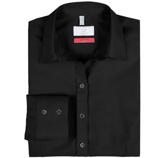 Greiff Langarmbluse Greiff Modern with 37.5 Damen Bluse Langarm Kent Slim-Fit Schwarz