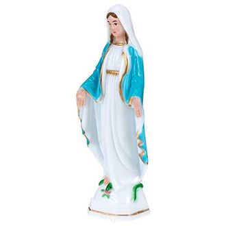 IFUNDOM Statue Vierge en Plastique 15.4 Cm D&eacute;coration Religieuse Catholique Figurine &Eacute;l&eacute;gante pour Int&eacute;rieur Maison Et Table
