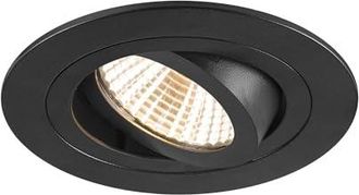 SLV NEW TRIA 75, Deckeneinbauleuchte, 2700K, 38°, IP 20, rund, schwarz