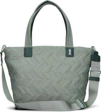 zwei Damen Puffer Tasche Cleo CL200 gesteppter Shopper, quilted Tote Bag, ultraleicht, wasserabweisend, robust, als gro&szlig;e Umh&auml;ngetasche mit zus&auml;tzlichem la
