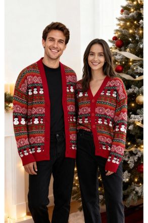 Trendyol MAN Herren Mehrfarbig Weihnachten Lang Regular Fit Cardigans