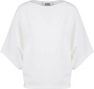 Alpha Studio Femme, Blouses et Chemises, Blanc, Taille: 38 FR Maglia Kimono