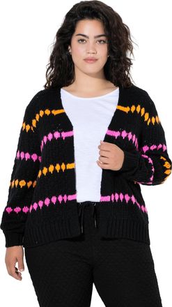 Angel Of Style Damen große Größen Übergrößen Plus Size Strickjacke, Straight Fit, Neon-Details schwarz 42+ 846077100-42+