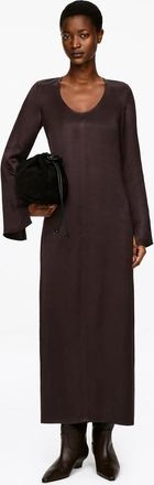 Arket Satinkleid Mit U-Ausschnitt -Braun