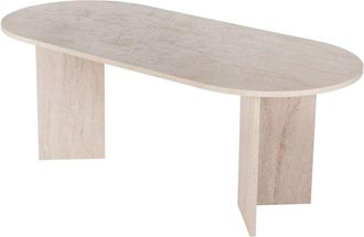 Habitat et Jardin Table &agrave; manger en bois Sabella 200 x 90 x 75 cm - Travertin