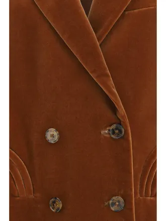 Blaz&eacute; Milano Womens Velvet Blazer Everynight Caramel Cotton Blazers Jacket