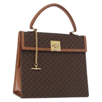 Celine Sac &agrave; main Vintage Macadam Canvas Pre-owned - Femme - Pre-owned - Brun - Taille: ONE Size